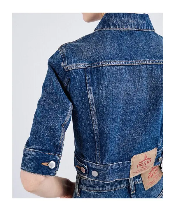 Prada Denim Button-up Mini Jacket