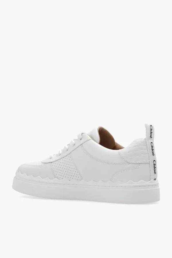 Chloé Lace-up Leather Sneakers - White