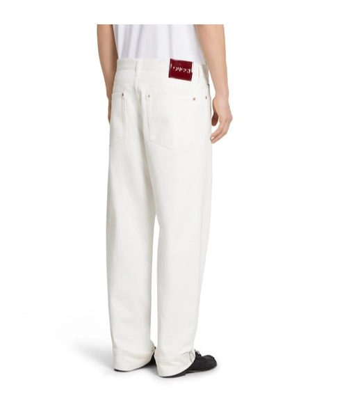 Gucci Vintage Logo Printed Selvedge Jeans - White