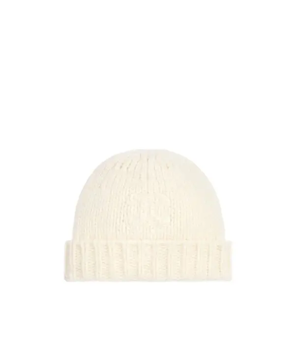Celine Cashmere And Silk Triomphe Beanie - Off White