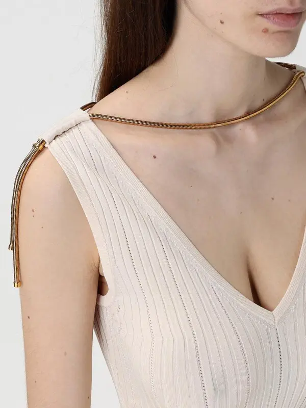 Elisabetta Franchi Embellished Openwork Knitted Dress