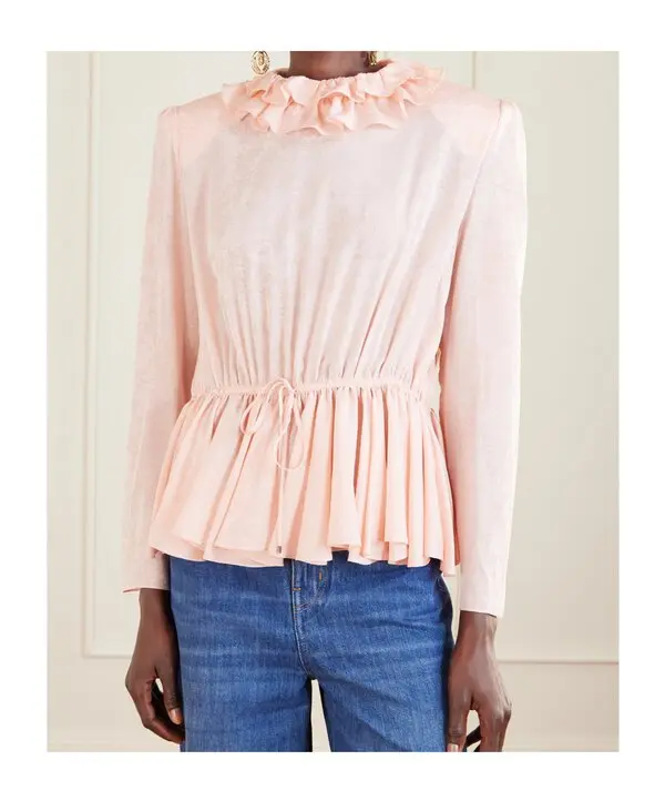 Chloé Ruffle Detailed Drawstring Top