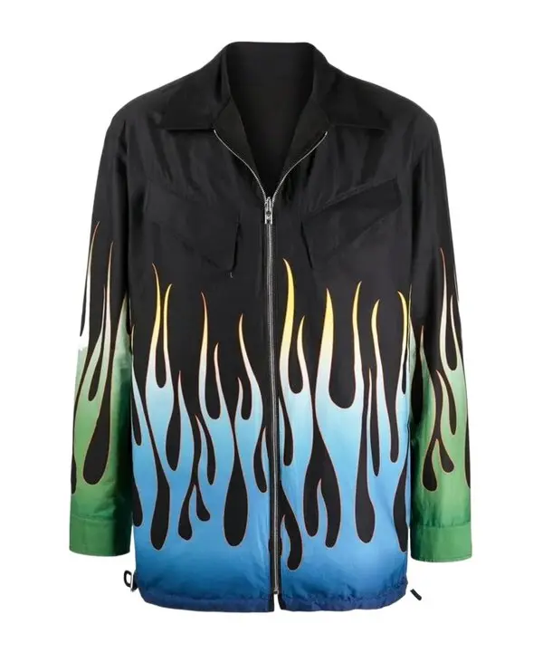 Kenzo Flame Print Zip Up Jacket