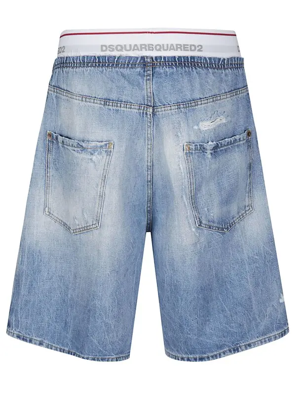 Dsquared2 Surfer Distressed Denim Bermuda Shorts