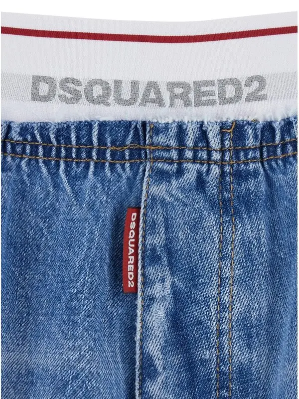 Dsquared2 Surfer Distressed Denim Bermuda Shorts