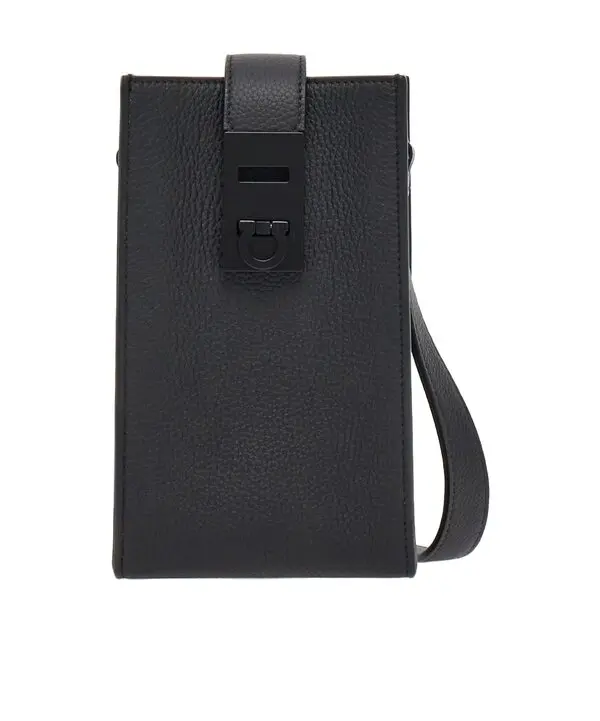 FERRAGAMO Gancini Flip-lock Fastened Crossbody Bag - Black