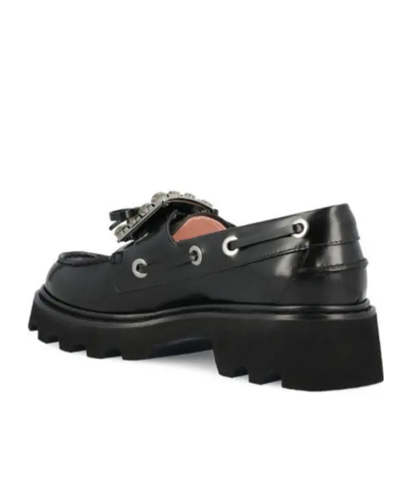 ROGER VIVIER Embellished Boat Loafers - Black