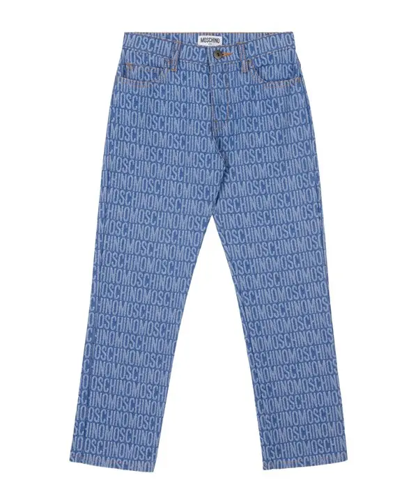 Moschino Monogram Jacquard Straight Leg Jeans