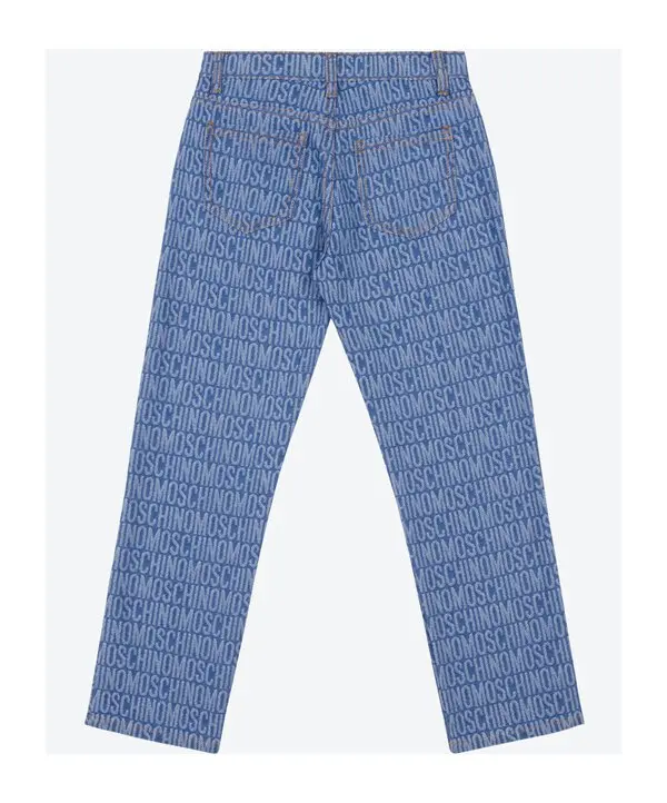 Moschino Monogram Jacquard Straight Leg Jeans