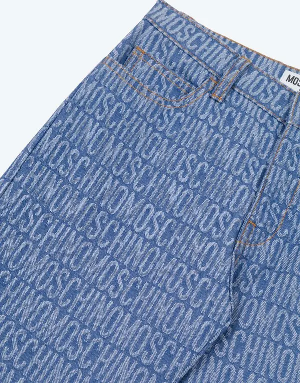 Moschino Monogram Jacquard Straight Leg Jeans