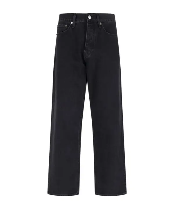 SUNFLOWER Logo Patch Wide-leg Jeans - Black Washed