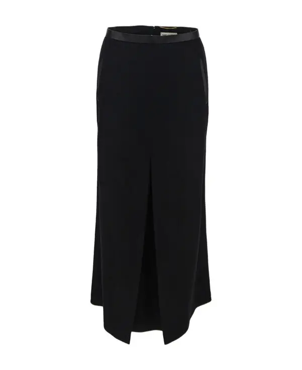 Saint Laurent Slit Detailed Belted Skirt