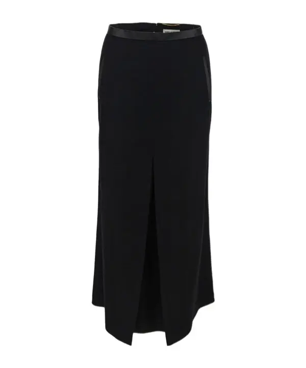Saint Laurent Slit Detailed Belted Skirt - Black