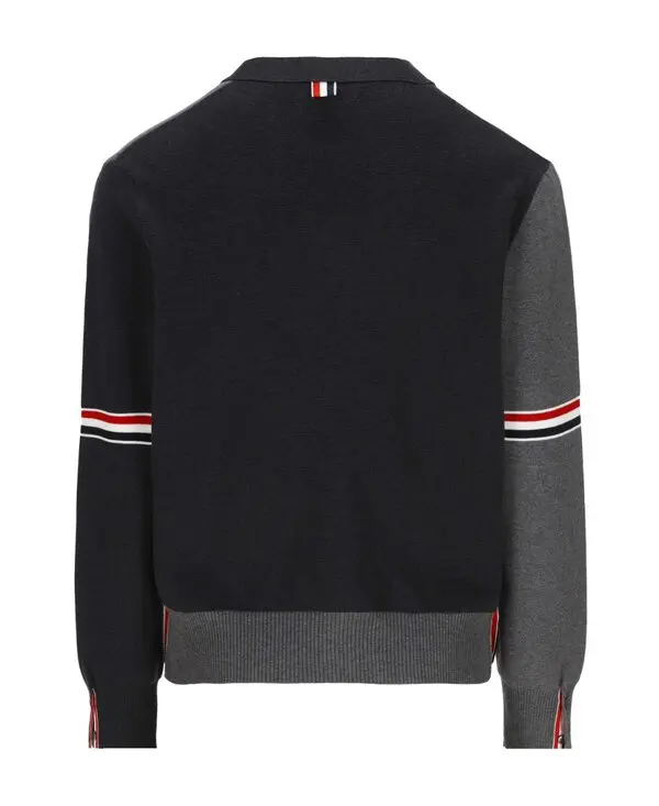 Thom Browne Color-block Buttoned Cardigan With Iconic Placket