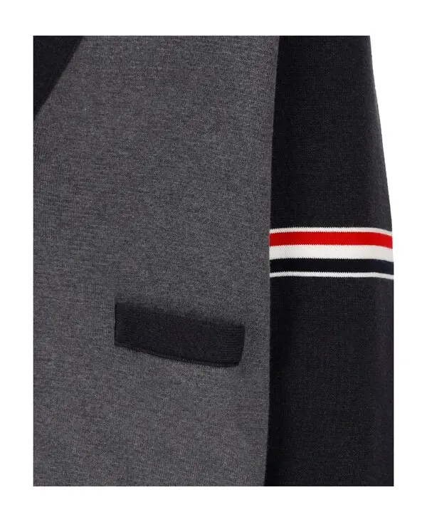 Thom Browne Color-block Buttoned Cardigan With Iconic Placket