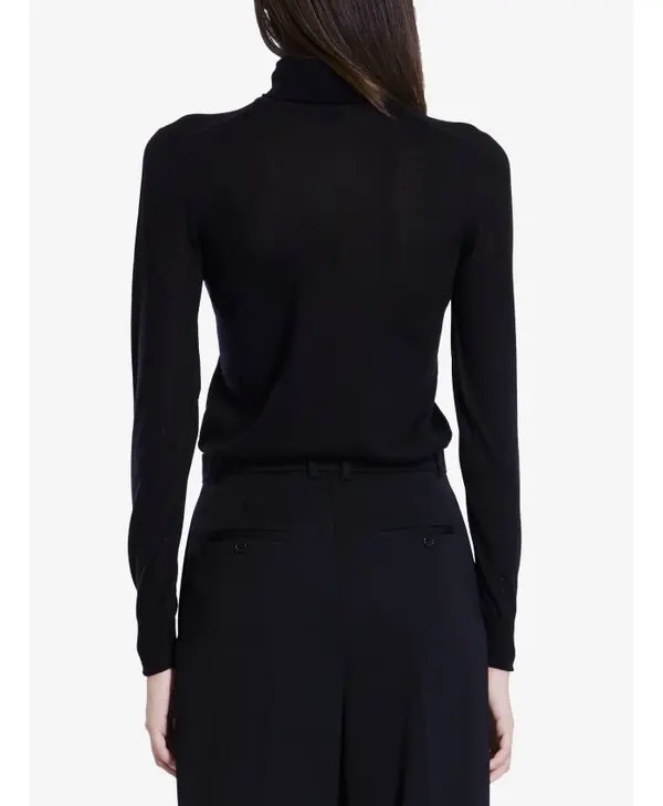 Saint Laurent Cassandre Turtleneck Long-sleeved Jumper - Black
