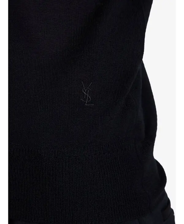 Saint Laurent Cassandre Turtleneck Long-sleeved Jumper - Black