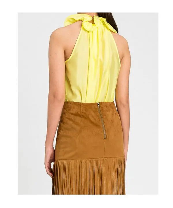TWINSET Sleeveless Ruffled Halter Top