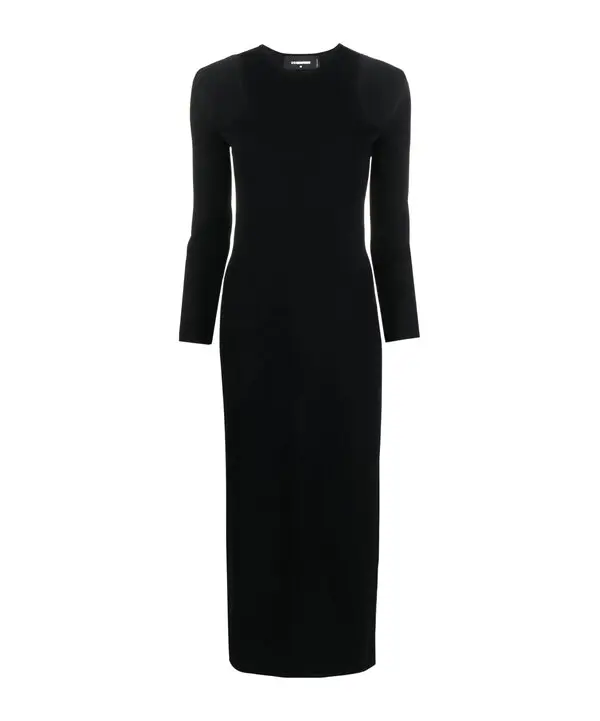 Dsquared2 Ribbed Knit Cut-out Midi Dress