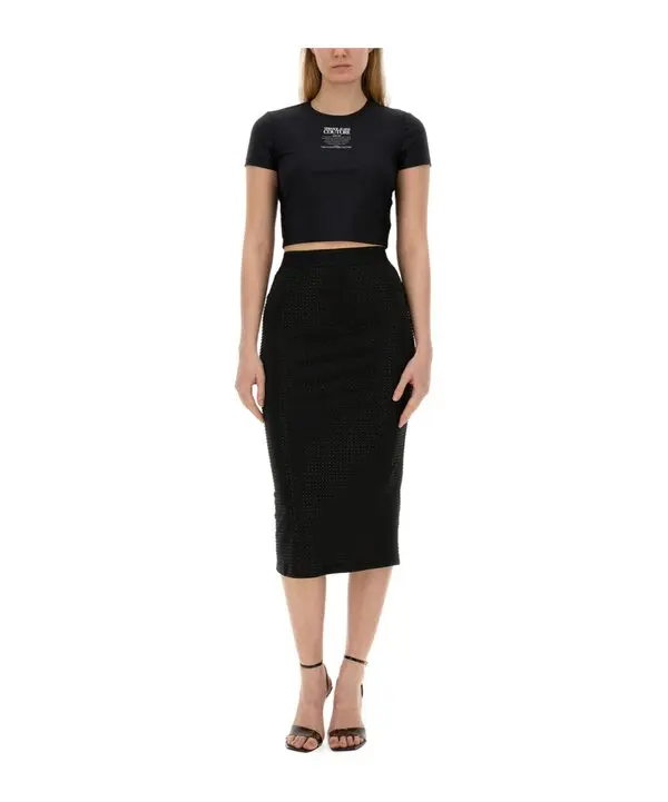 Versace Embellished Midi Skirt