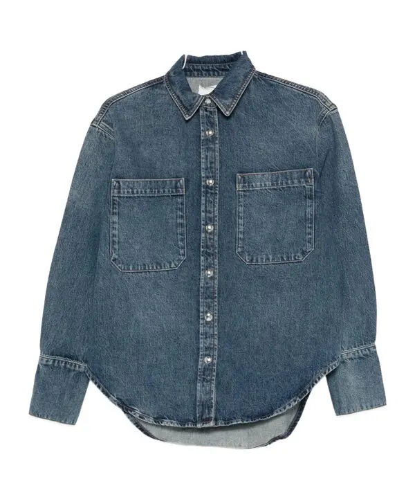 ANINE BING Dante Long Sleeved Oversized Shirt - Blue