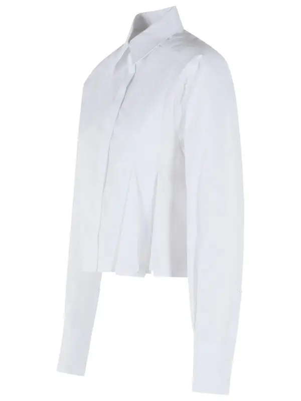 Sportmax Certo Cropped Poplin Shirt - Optical White