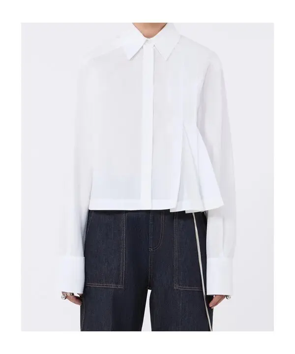 Sportmax Certo Cropped Poplin Shirt - Optical White