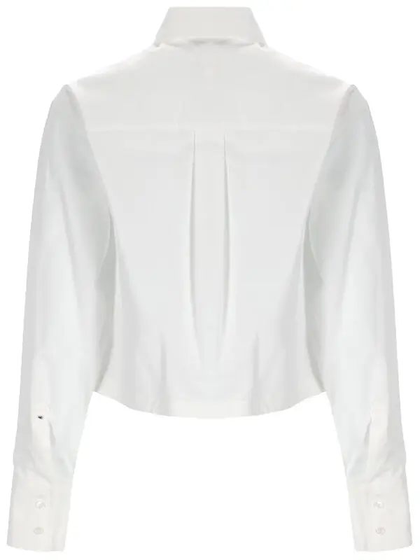 Sportmax Certo Cropped Poplin Shirt - Optical White