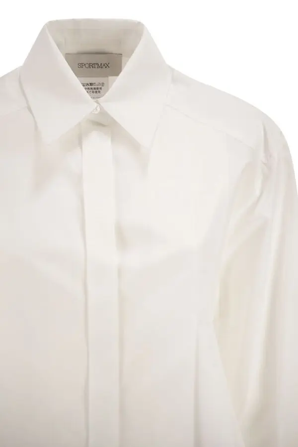 Sportmax Certo Cropped Poplin Shirt - Optical White