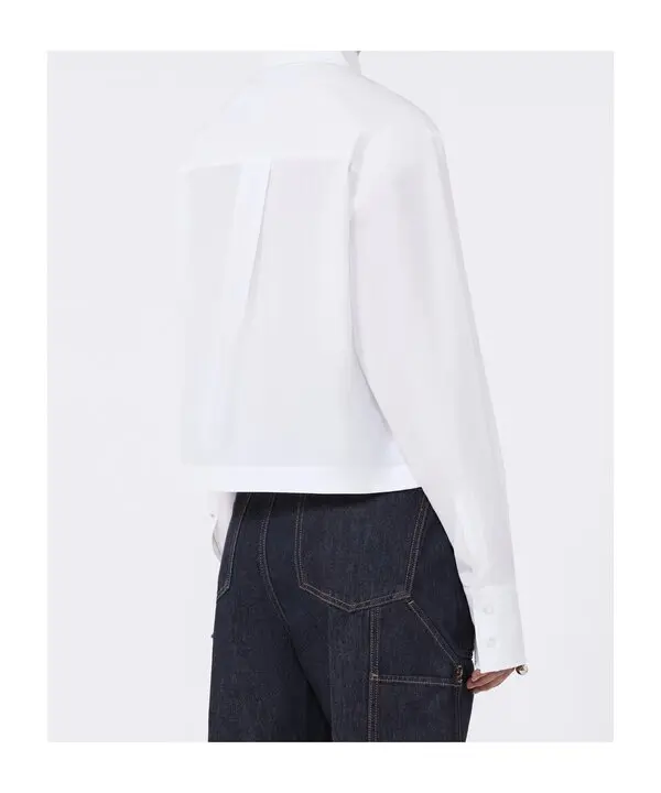 Sportmax Certo Cropped Poplin Shirt - Optical White