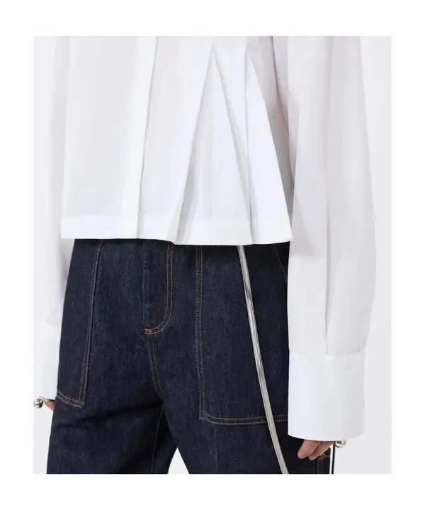 Sportmax Certo Cropped Poplin Shirt - Optical White