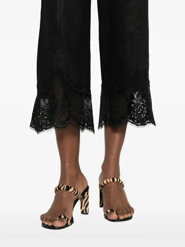 TWINSET Cropped Trousers With Lace Trim