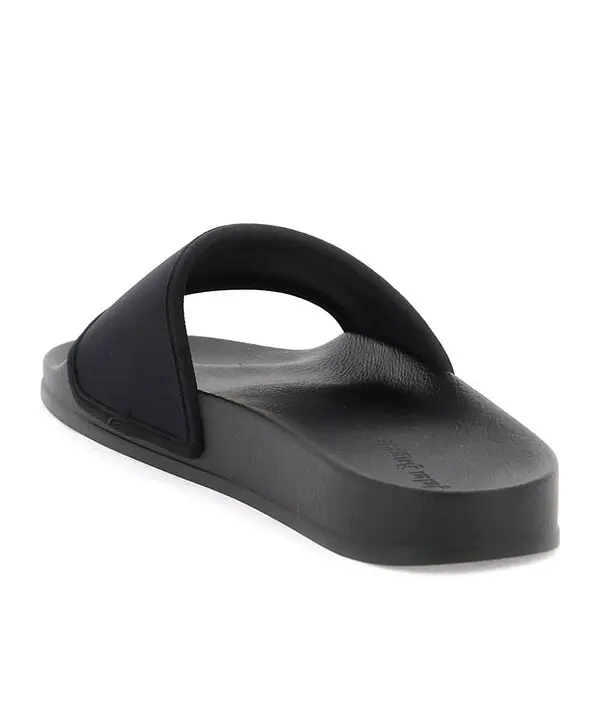Palm Angels Flame Monogram Printed Round Toe Slides