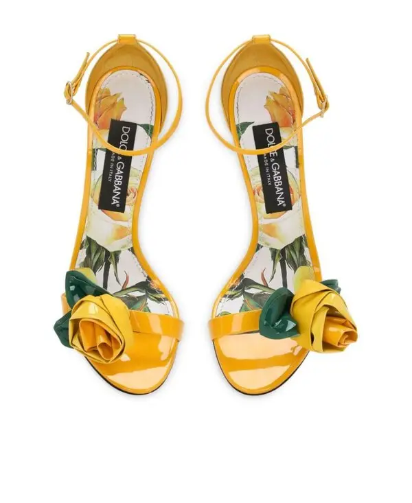 Dolce & Gabbana Floral Embellished High Heel Sandals
