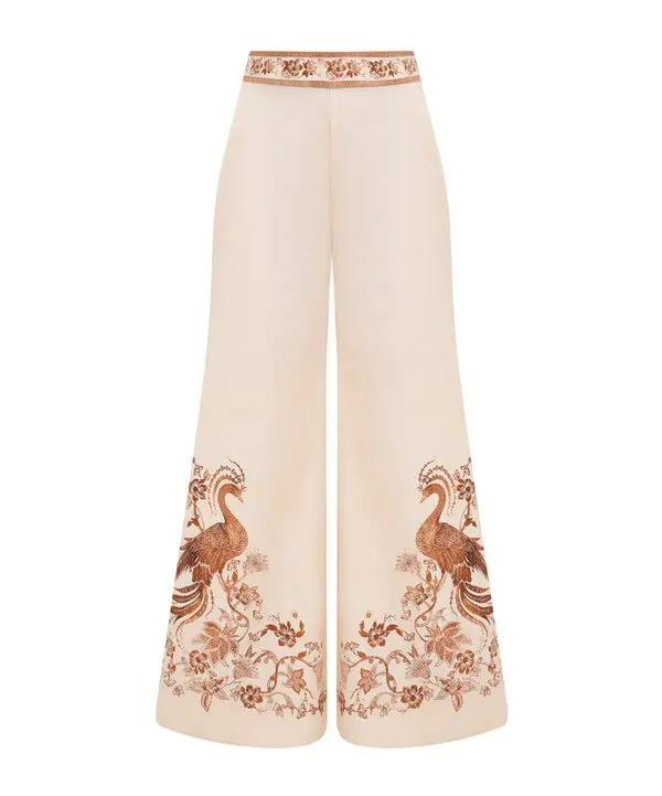 Zimmermann Embroidered Trousers - Creamtanfloral