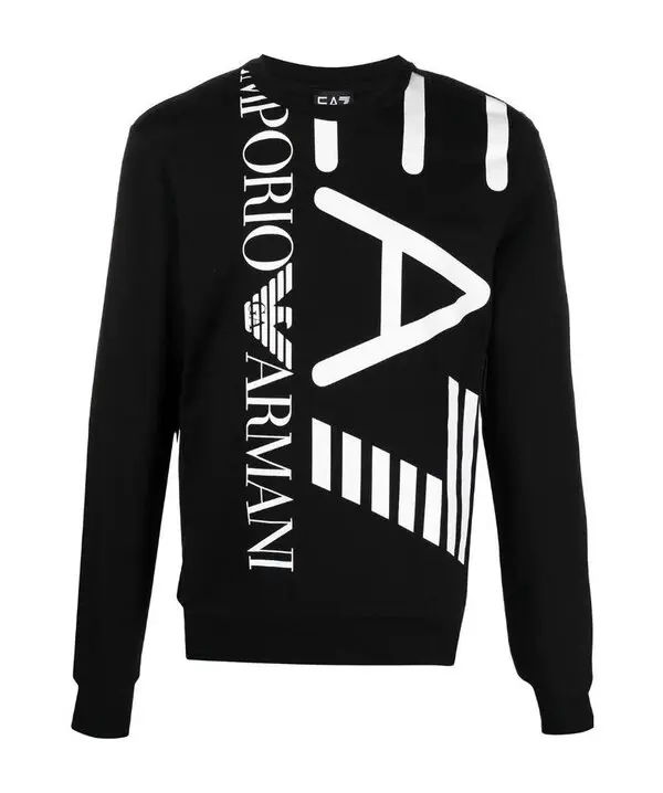 EA7 Logo Print Crewneck Sweatshirt