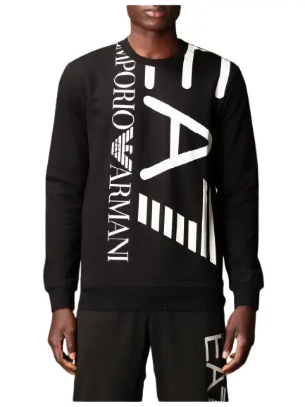 EA7 Logo Print Crewneck Sweatshirt