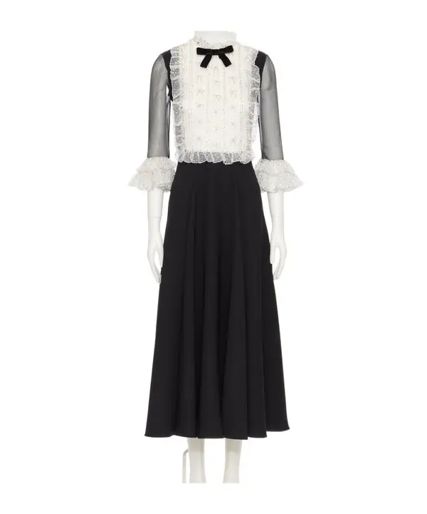 Valentino Garavani Long Sleeve Dress With Bow Detail