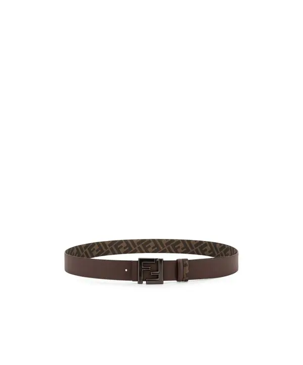 Fendi Monogram Ff Buckle Reversible Belt - Brown