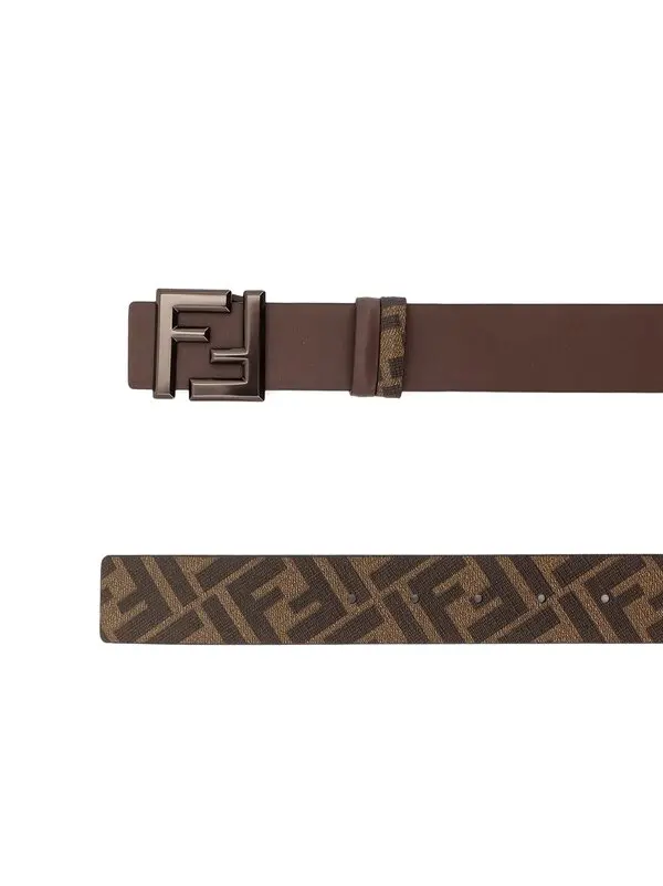 Fendi Monogram Ff Buckle Reversible Belt - Brown