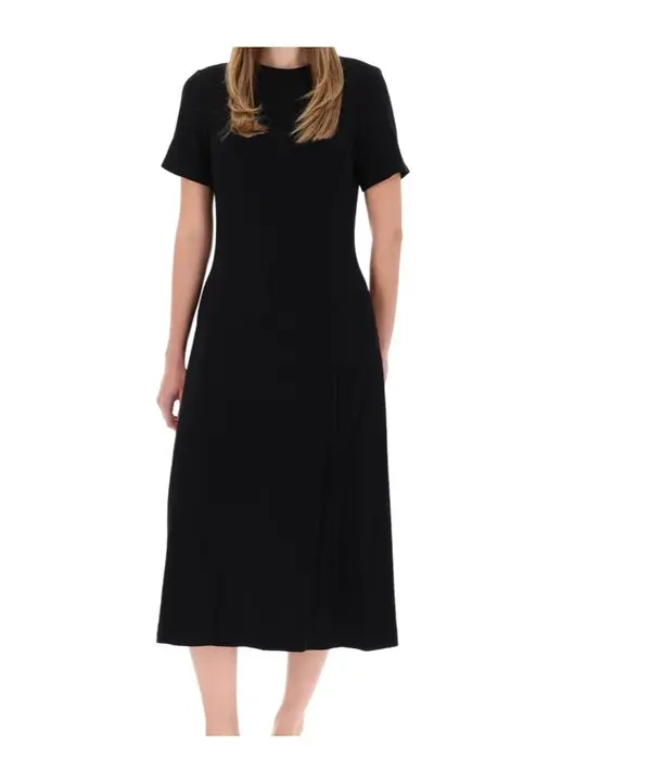 Theory Crepe Flared Hem Midi Dress