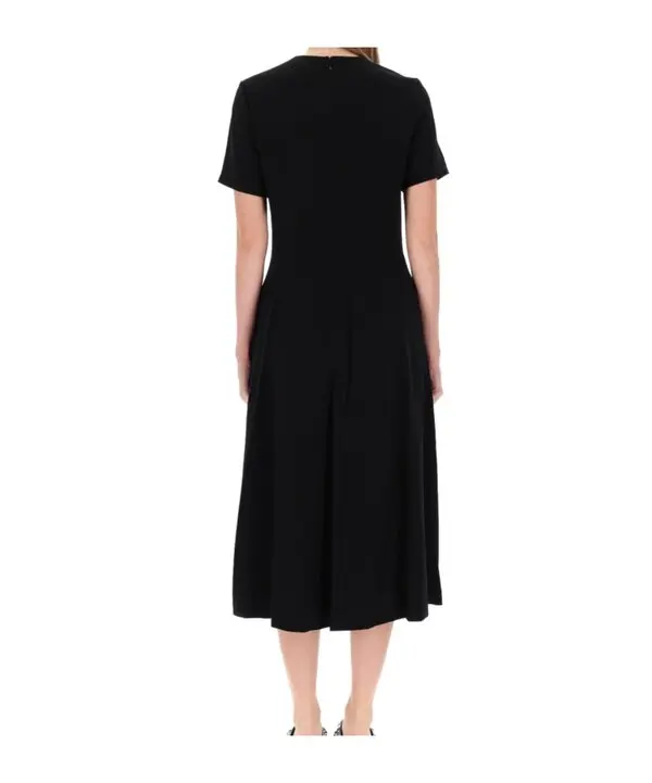 Theory Crepe Flared Hem Midi Dress