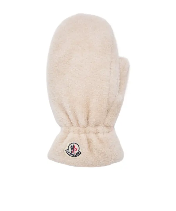 Moncler Teddy Mittens - White-ivory