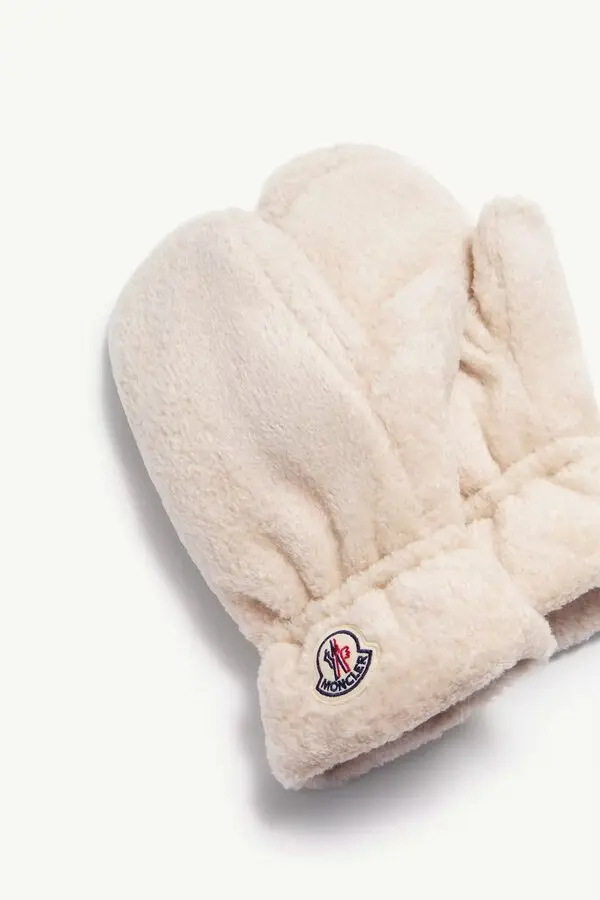 Moncler Teddy Mittens - White-ivory