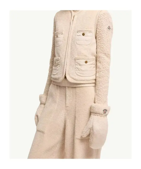 Moncler Teddy Mittens - White-ivory