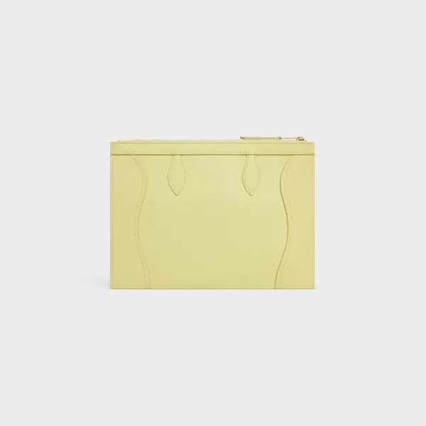 Celine Medium Pouch In Glossy Calfskin
