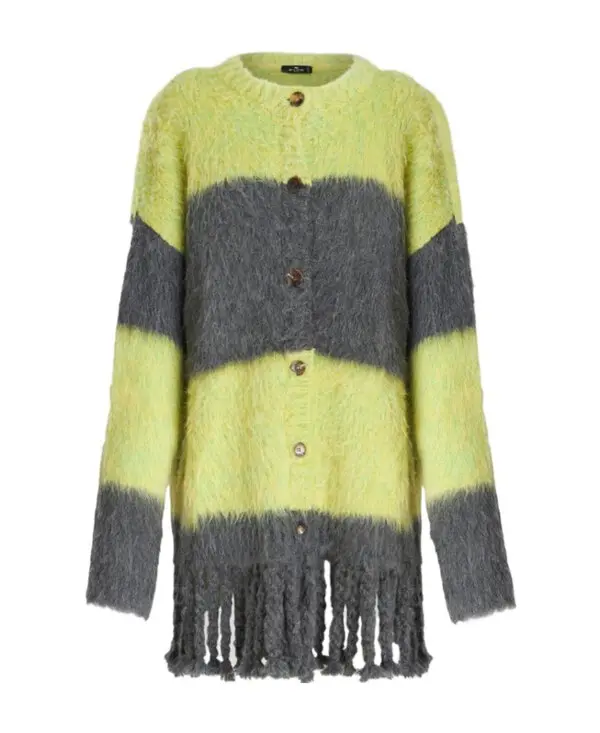 Etro Crewneck Long-sleeved Cardigan With Tassel Detail - Black
