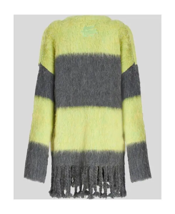 Etro Crewneck Long-sleeved Cardigan With Tassel Detail