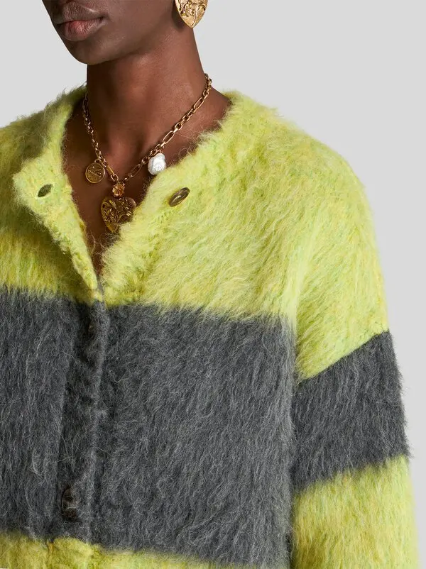 Etro Crewneck Long-sleeved Cardigan With Tassel Detail