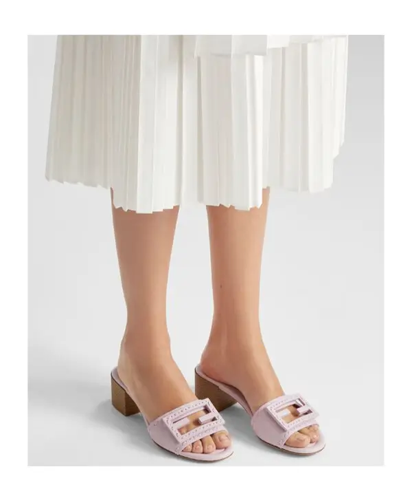 Fendi Baguette Wide-band Slides - Purple